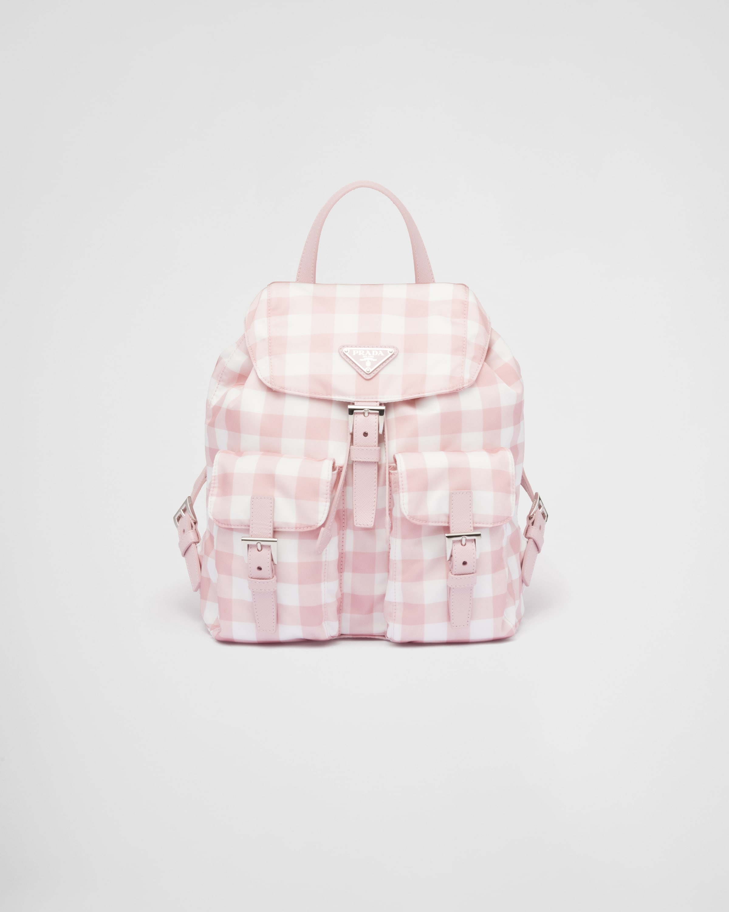 Prada Small Printed Re-Nylon Backpack - Alabaster Pink | Editorialist
